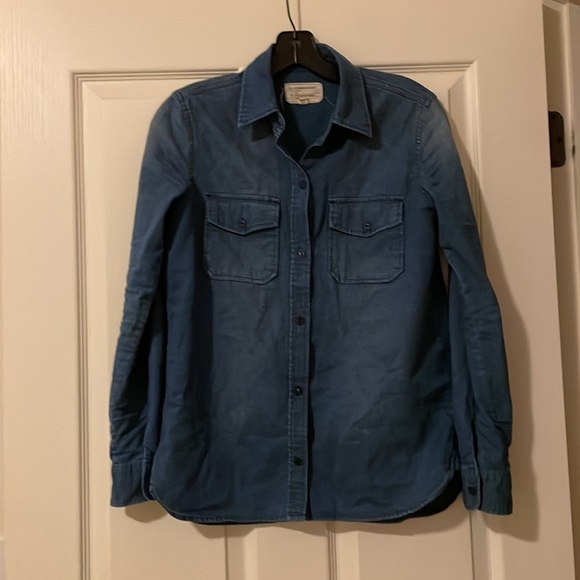 Current/Elliott | Tops | Currentelliot Dark Denim Button Down Sz | Poshmark
